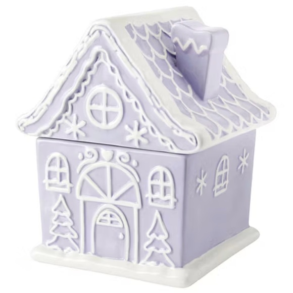 Aldi | Kitchen | Aldi Christmas 225 Purple Gingerbread House Cookie Jar ...